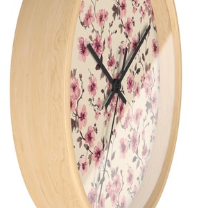 Small Pink Flowers Wall Clock Floral Design - Etsy