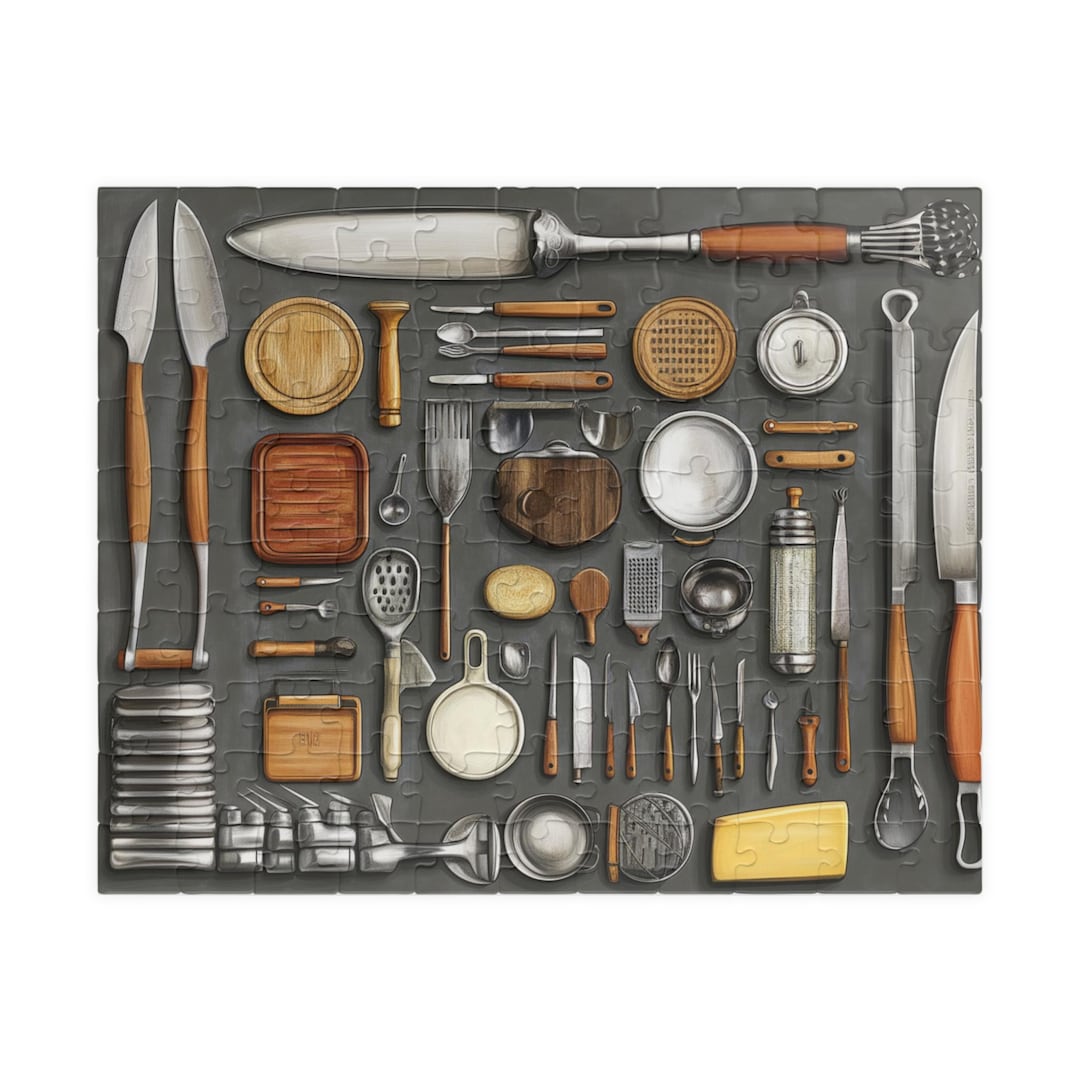 Chef Utensils Puzzle (110, 252, 520, 1014-piece) Cooking Puzzle, Cook ...