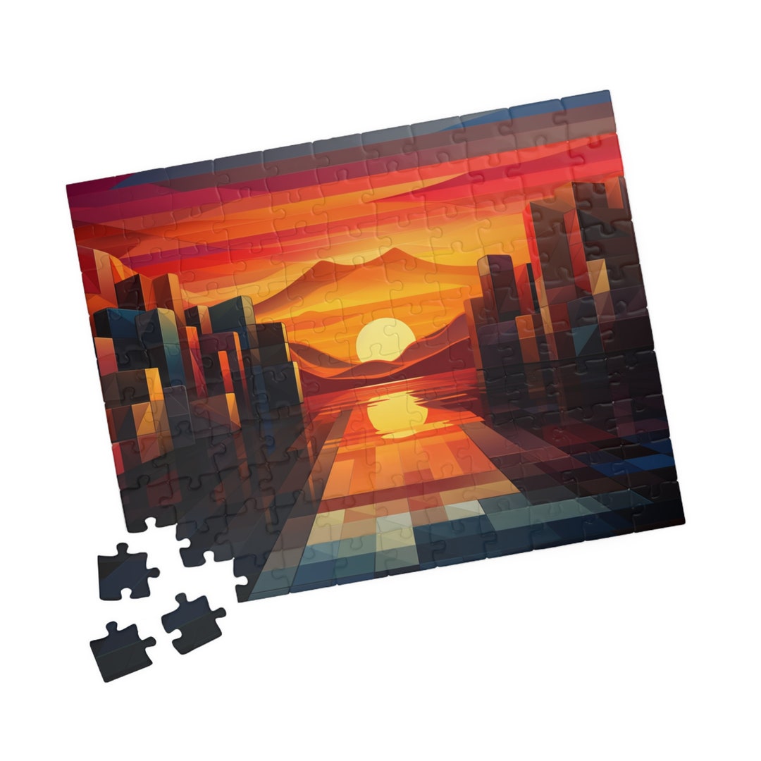 Sunset Puzzle, Cubism (110, 252, 520, 1014-piece), Sun Puzzle, Adult ...