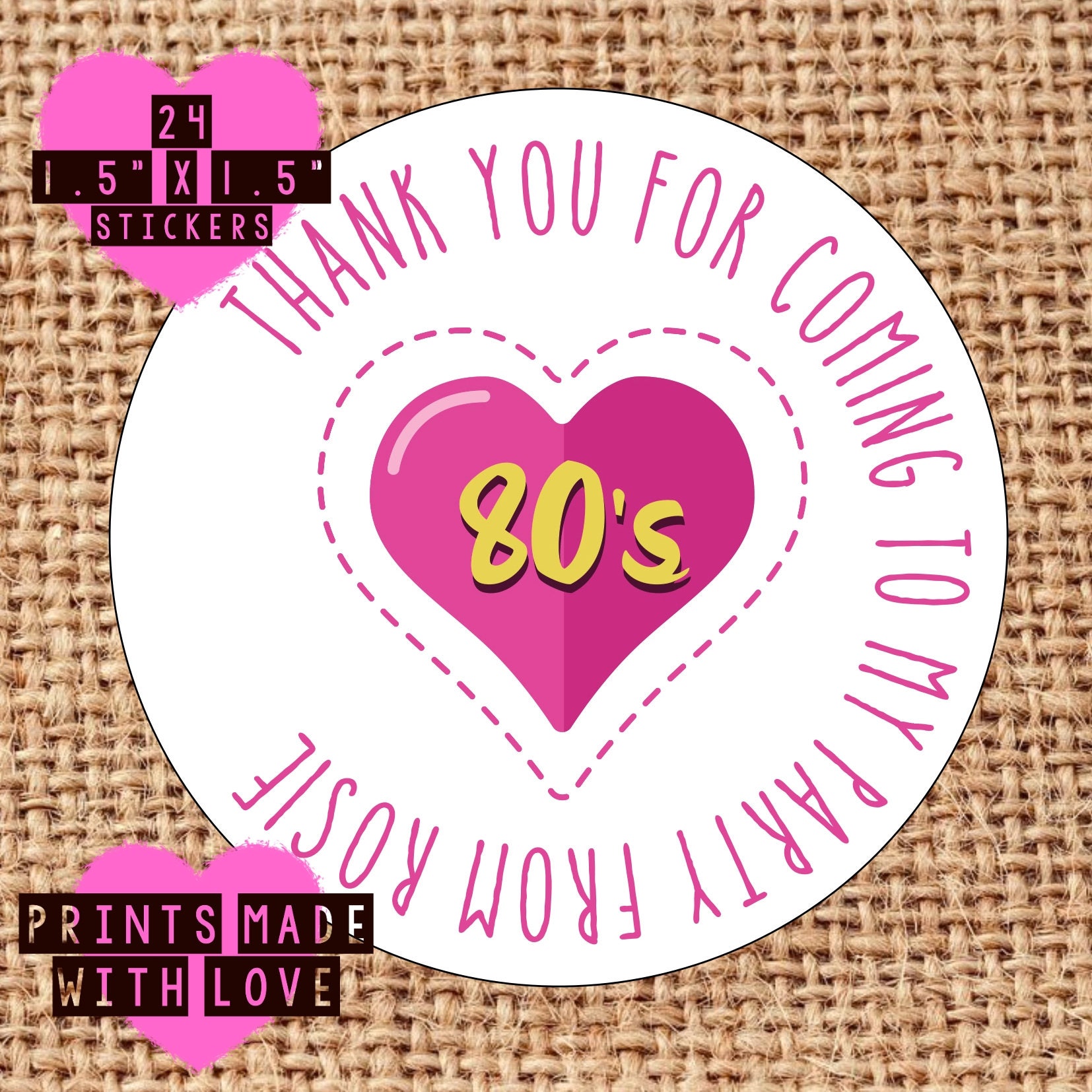 80s Party Labels . Disco Party Stickers . I Love 80s . Disco - Etsy UK