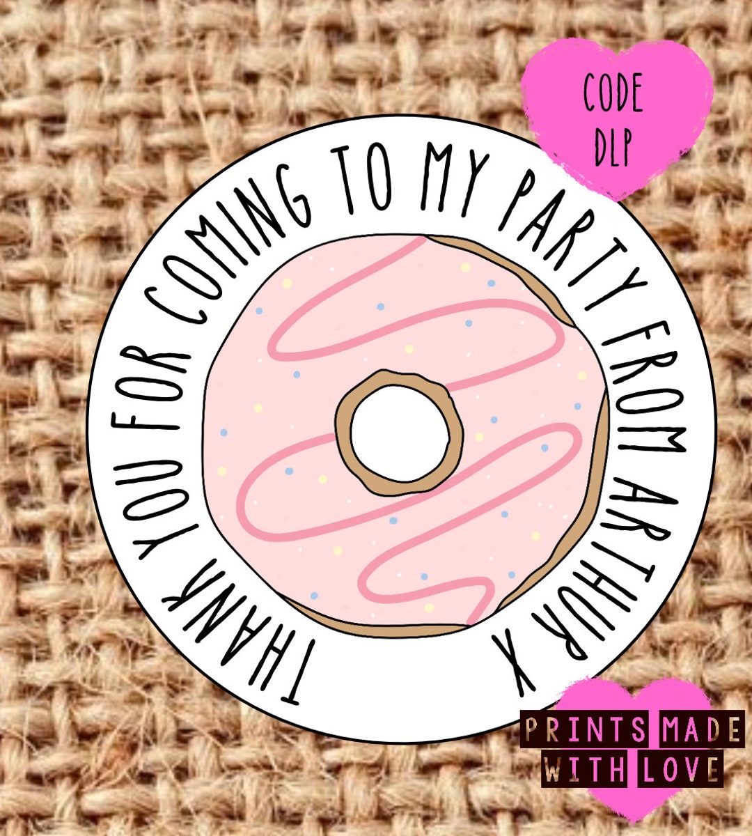 Doughnut Party Stickers | Labels | Baby Shower | Birthday Party ...