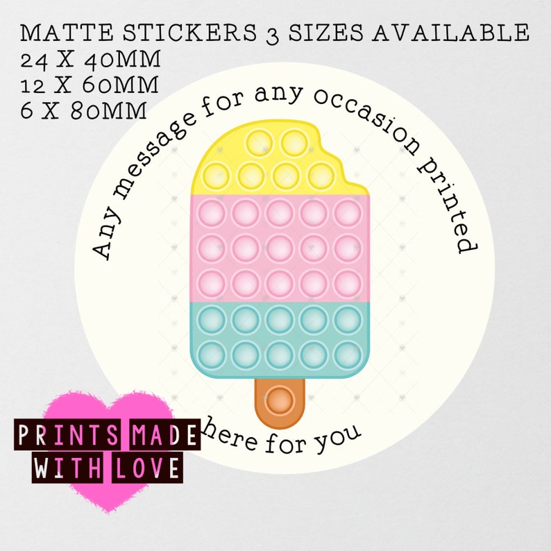 Fidget Toy Party Stickers Sweet Cone Labels Thank You - Etsy UK