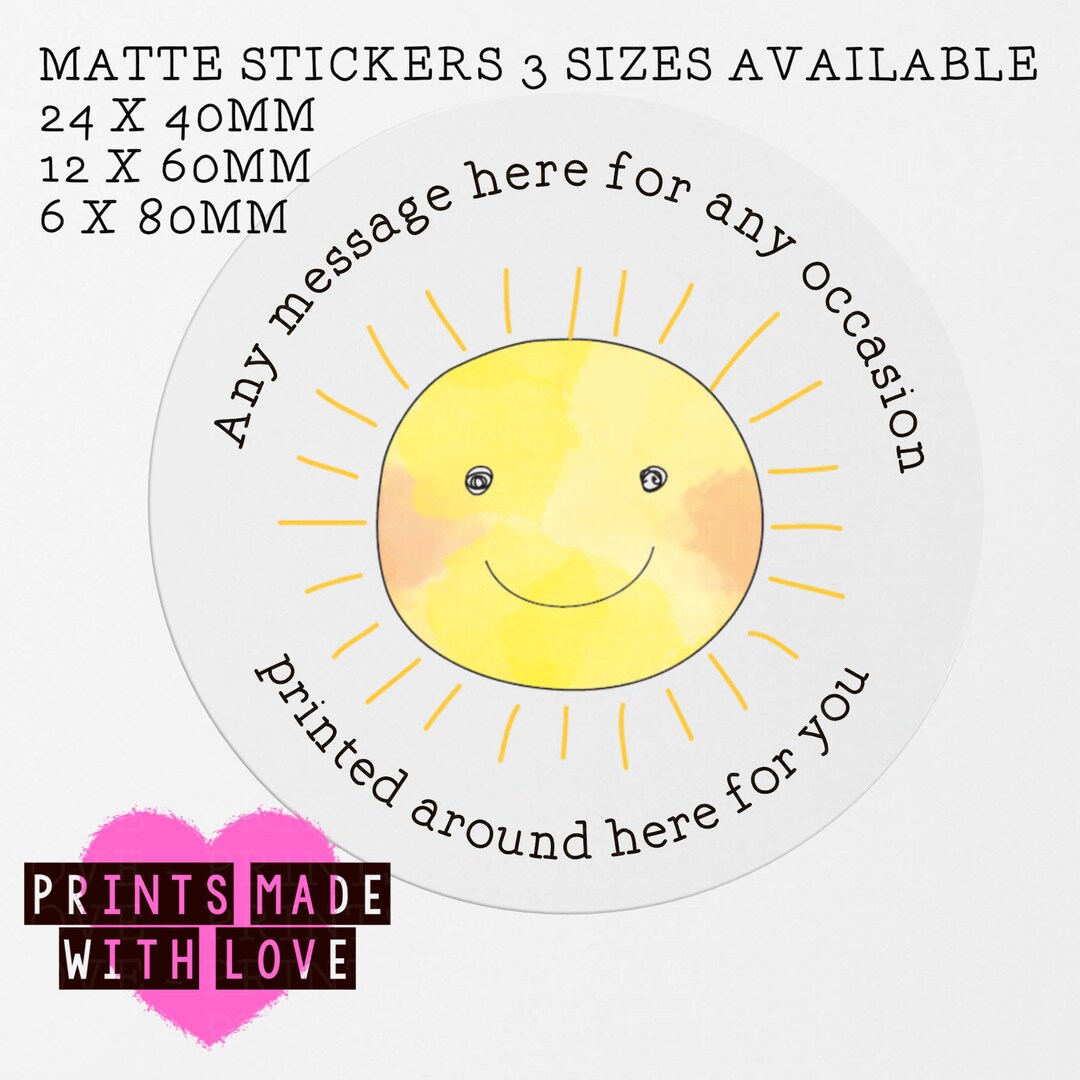 Personalised Sunshine Stickers Sun Sticker End of Term Schools Out ...