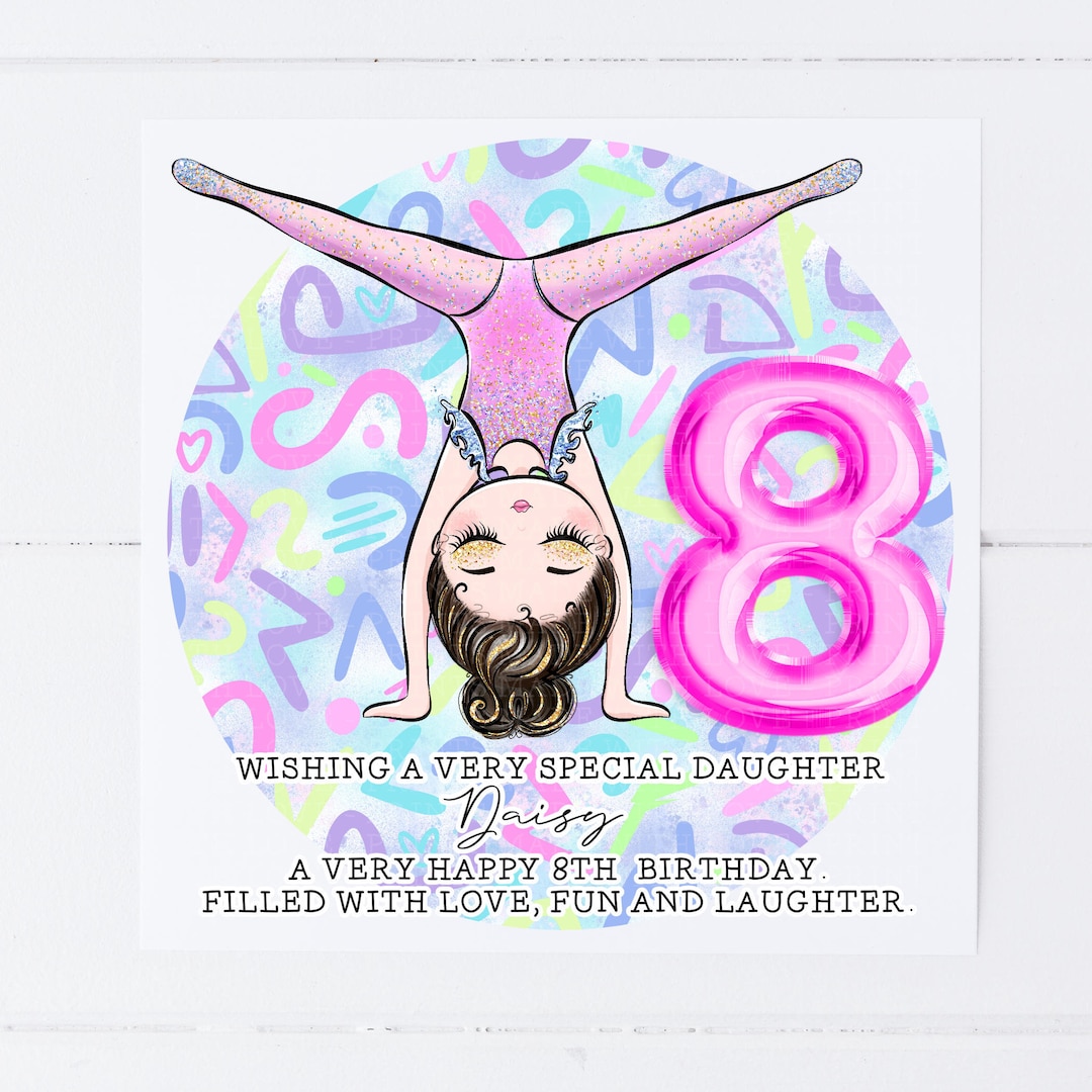 Personalised Gymnast Birthday Card | Rhythmic Gymnastics | Acrobatics ...