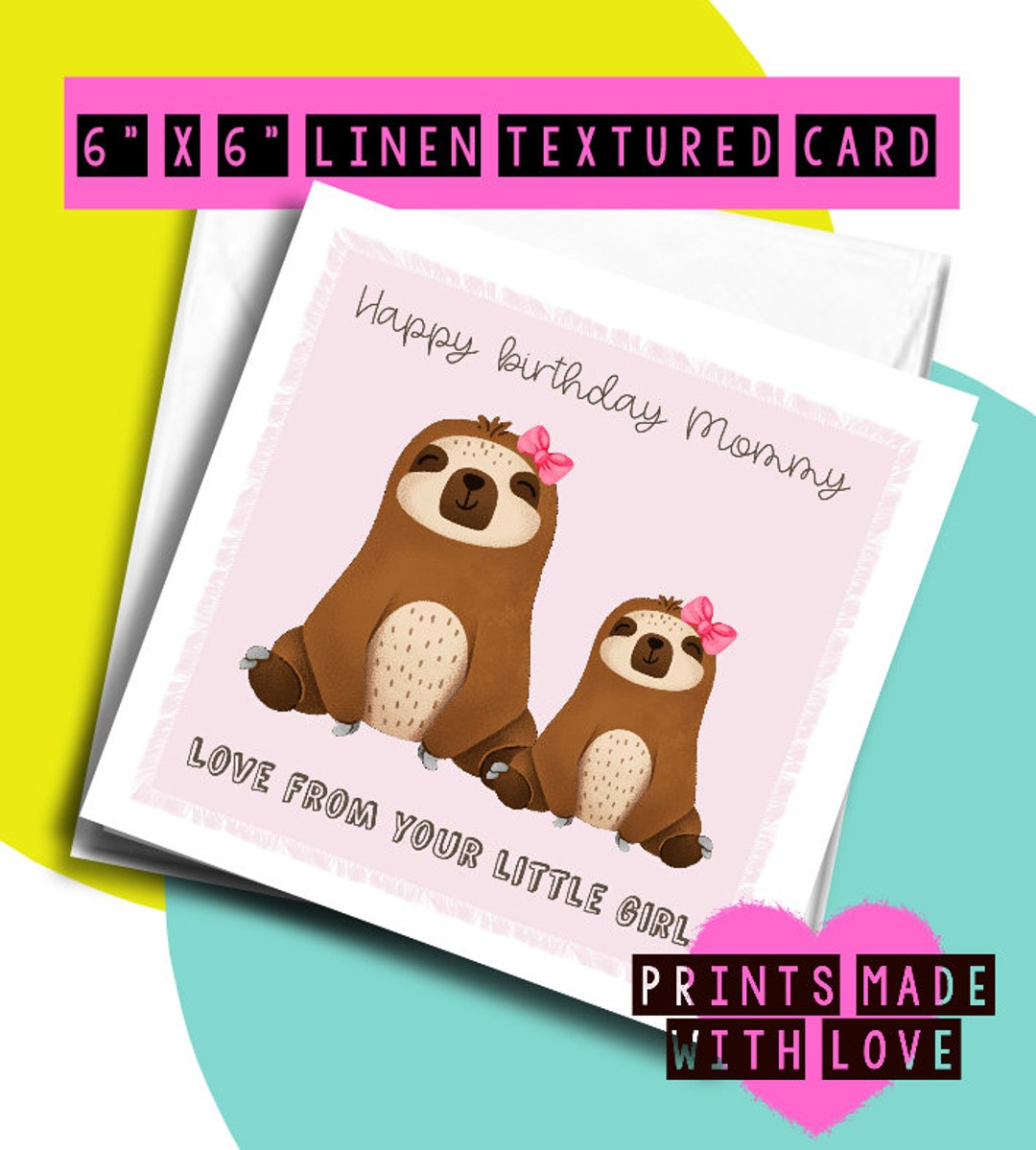 Sloth Mommy Birthday Card , Mummy Birthday Card , Mammy Birthday Card ...