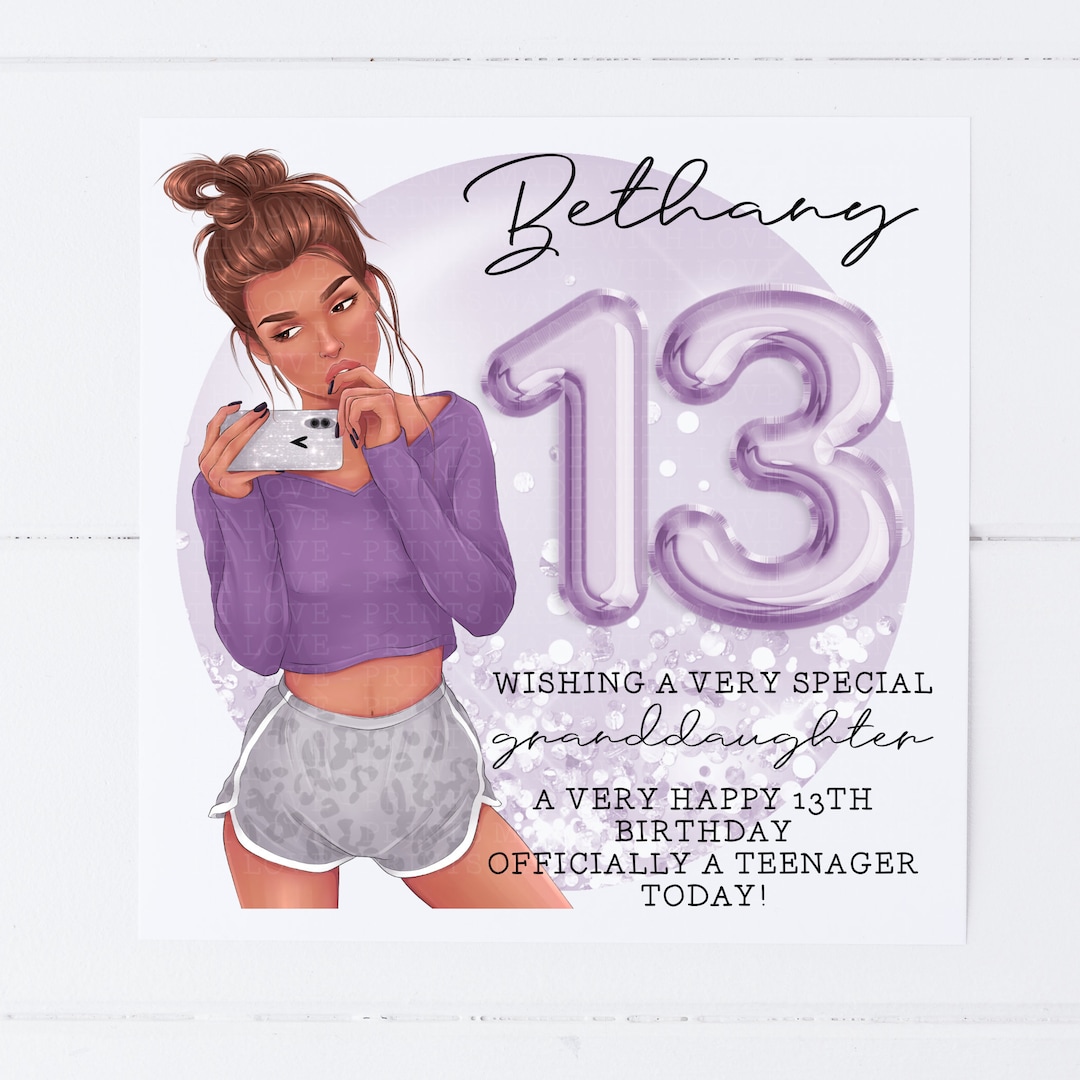 Personalised 13th Birthday Card | Teenager Card | Officially a Teenager ...