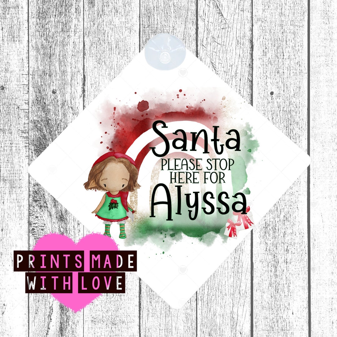 Elf Santa Stop Here Personalised Sign Father Christmas - Etsy UK