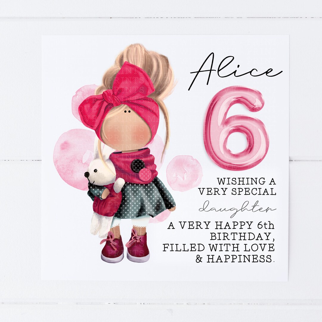6th Birthday Card | Personalised Birthday Card | Granddaughter ...