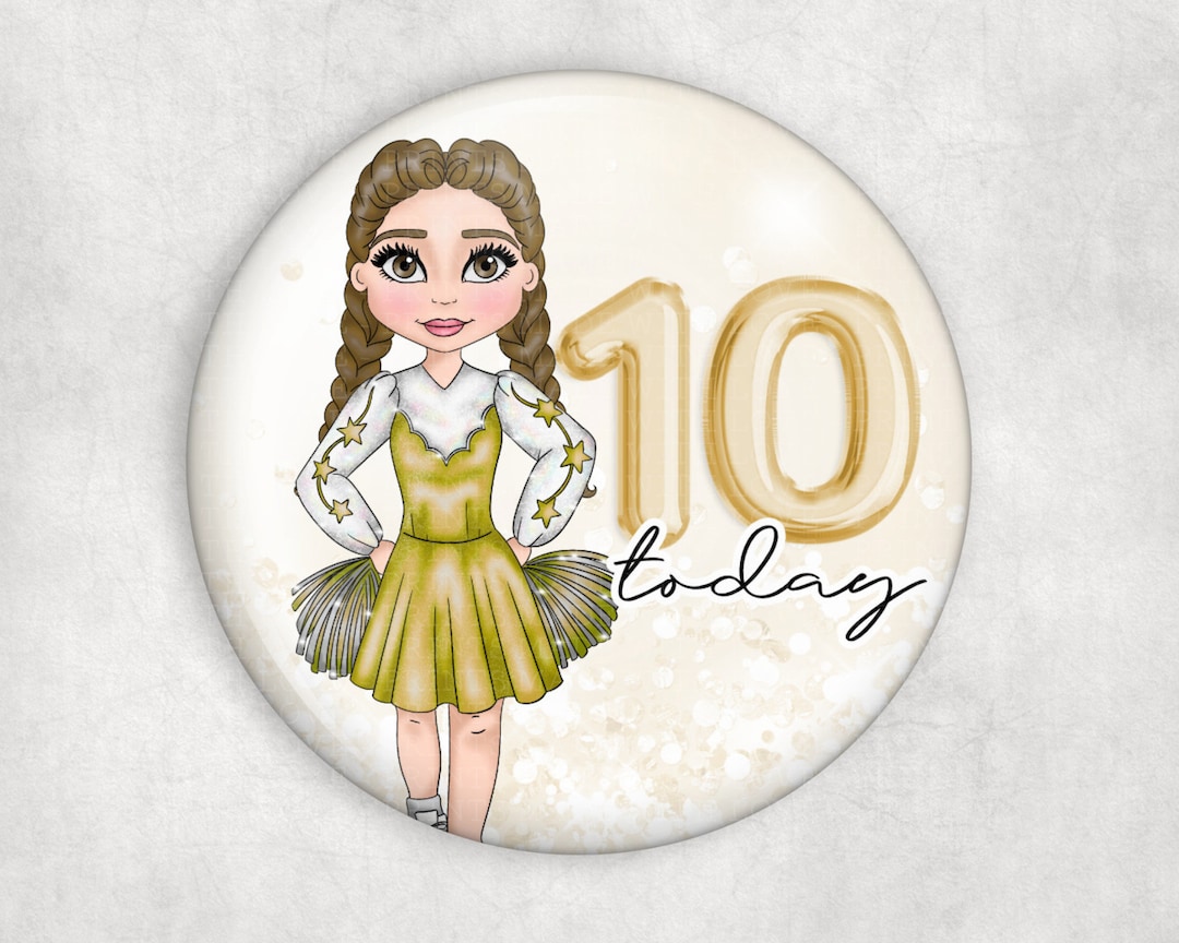 Cheerleader Birthday Badge | Cheerleading Badge | Cheer Club | Age ...