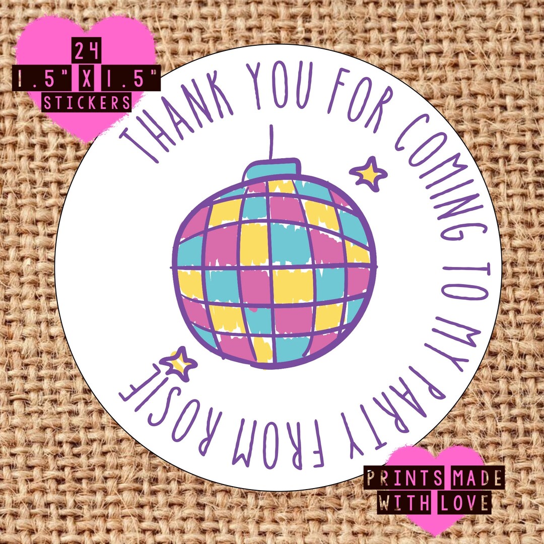 80s Party Labels . Disco Party Stickers . I Love 80s . Disco Ball . 5 ...