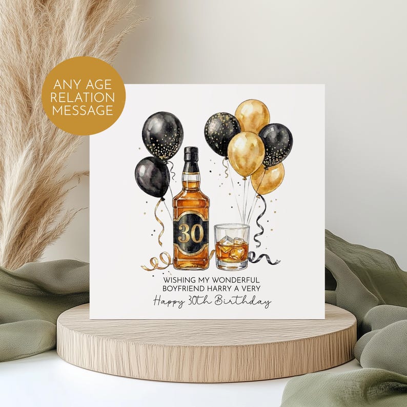 Personalised 90th Birthday Card for Him Whisky Themed 3109 - Etsy UK