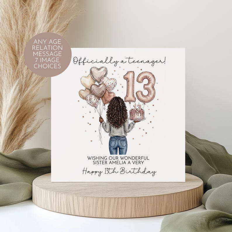 Personalised God-daughter 13th Birthday Card Official Teenager Teen ...