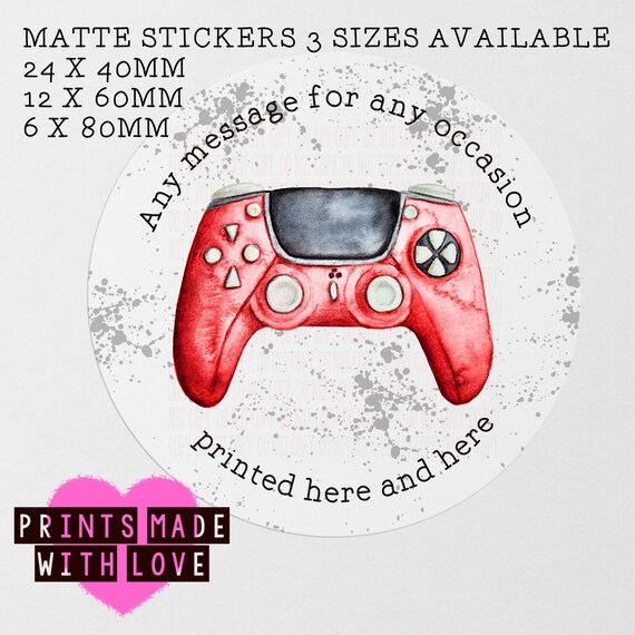 Gaming Birthday Party Stickers Gamer Video Game Party | Etsy