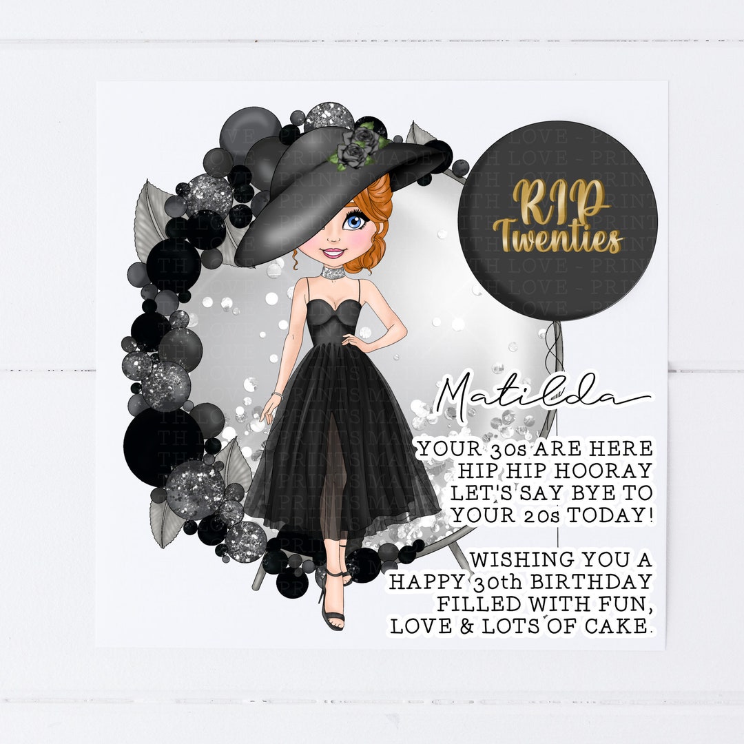 Personalised 30th Birthday Card | RIP Twenties | Funeral for My | Dark ...