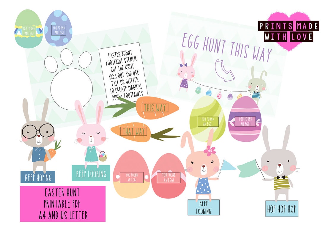 Easter Hunt Signs Printable Instant Download A4 and US Letter - Etsy