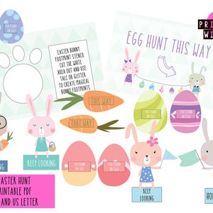 Easter Hunt Signs Printable Instant Download A4 and US Letter - Etsy