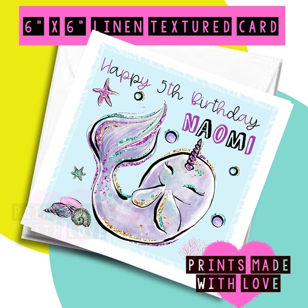 Narwhal Card - Etsy UK