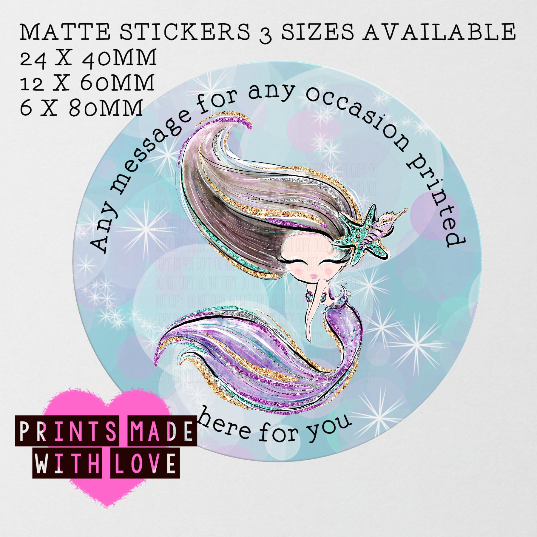 Mermaid Party Stickers Sweet Cone Labels Under the Sae - Etsy UK