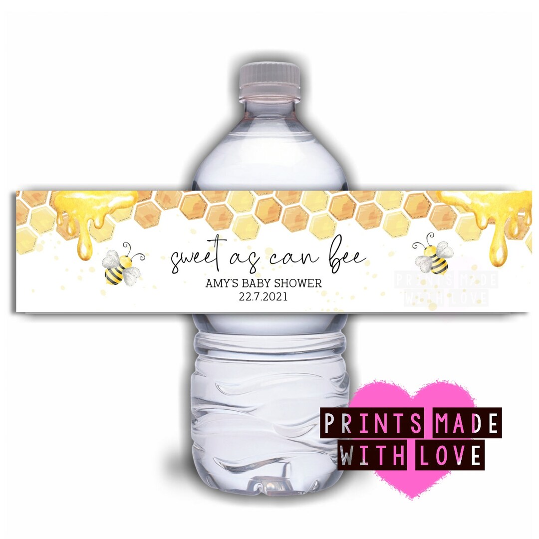 Bee Water Bottle Labels , Birthday Party , Baby Shower , Christening ...