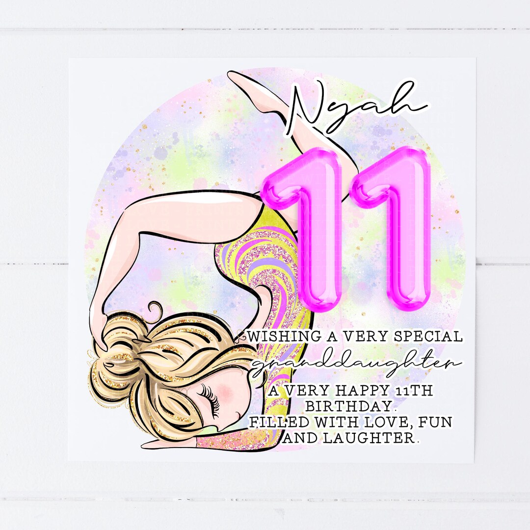 Personalised Gymnast Birthday Card | Gymnastics | Acrobatics 7th 8th ...