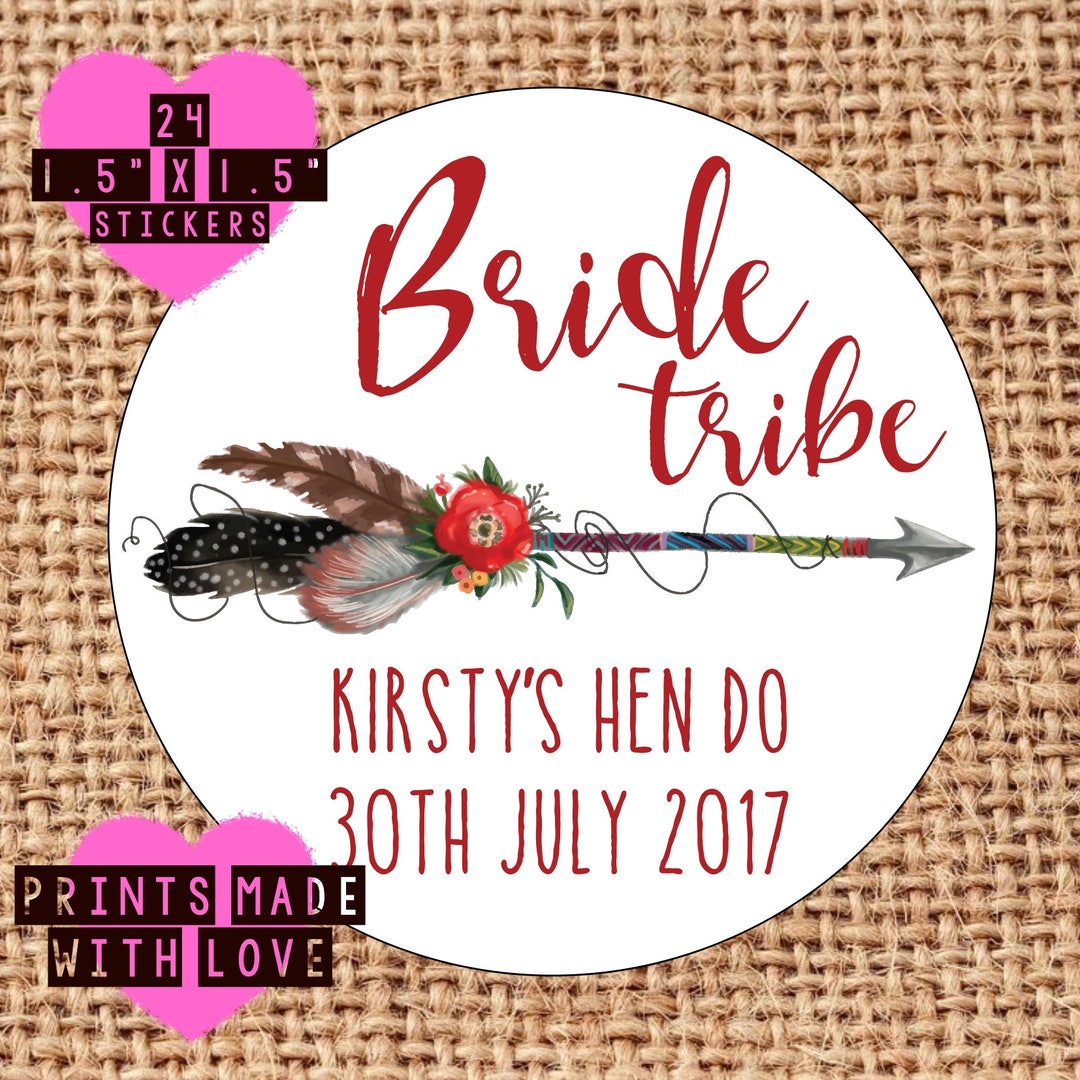 Hen Do Party Stickers Bride Tribe Stickers Hen Night Bachelorette Party ...