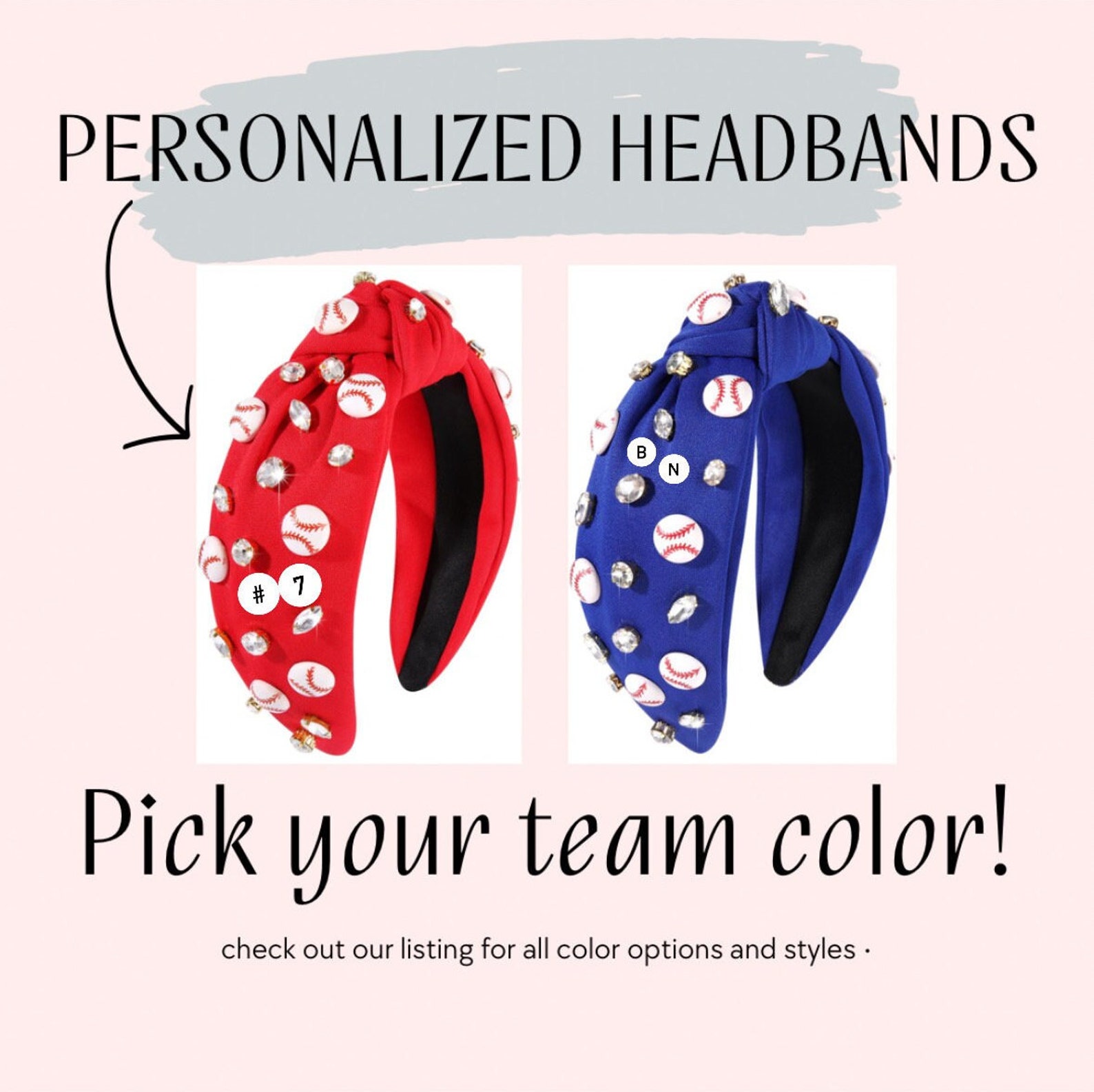 Personalized Sports Knotted Headband: Baseball, Football, Basketball - Etsy