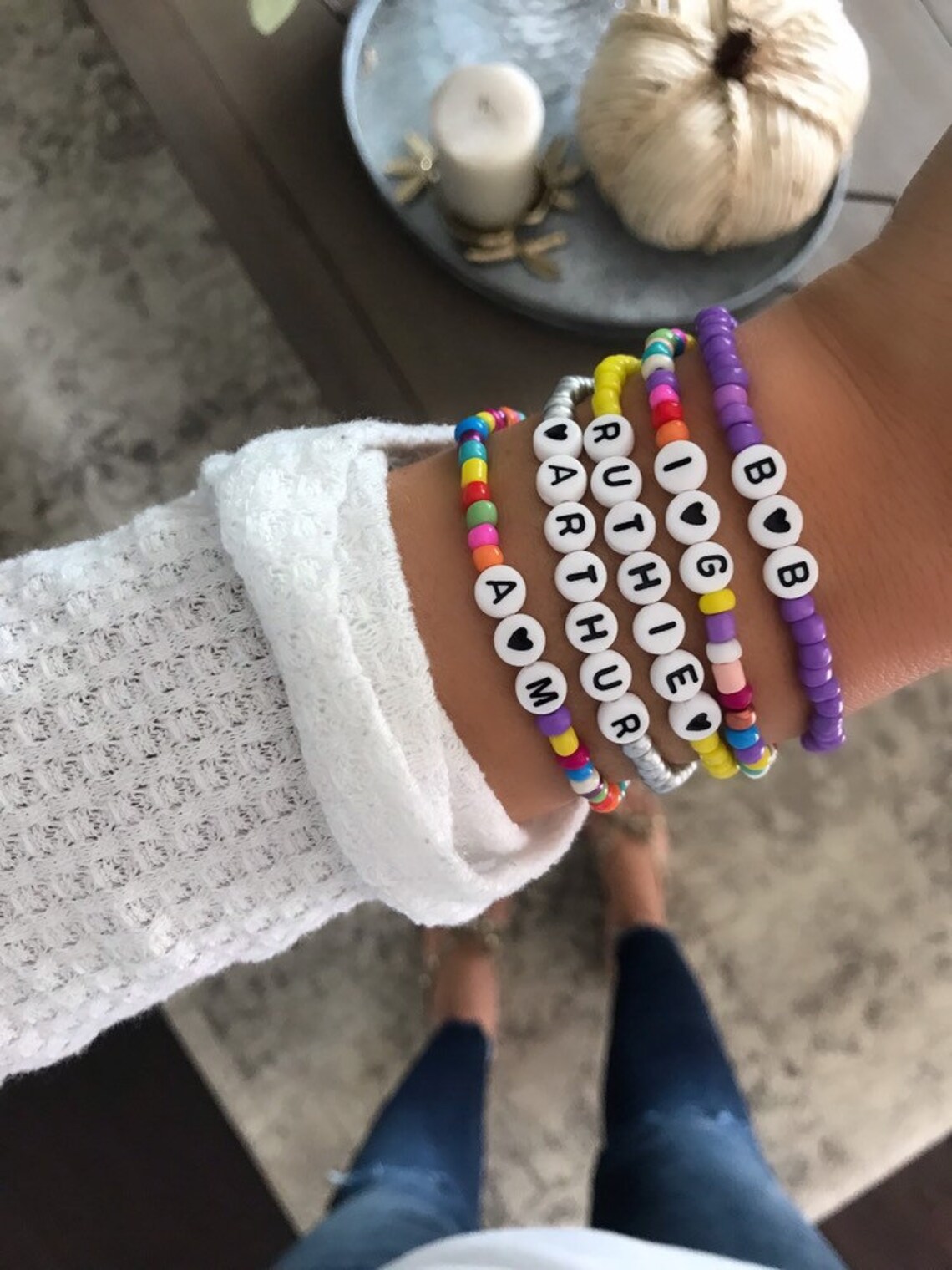 Personalized Name Beaded Bracelets Name Bracelets Initial - Etsy