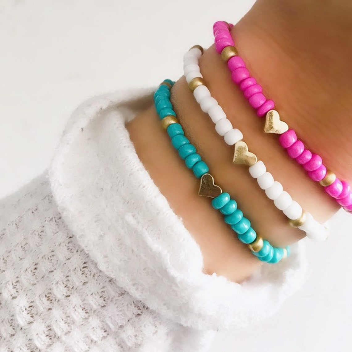 Gold Heart Charm Bracelet Charm Bracelet Heart Bracelet - Etsy