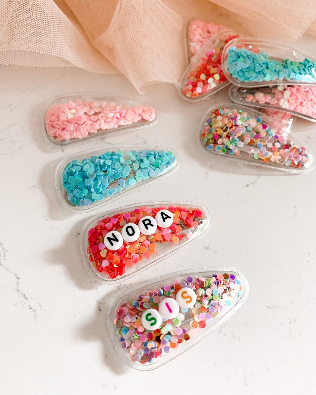 Clearance Glitter Hair Clips Personalized Hair Clips Toddler Hair Clips ...