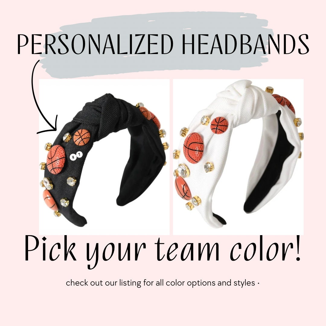 Personalized Basketball Beaded Knot Headband Basketball Knotted ...