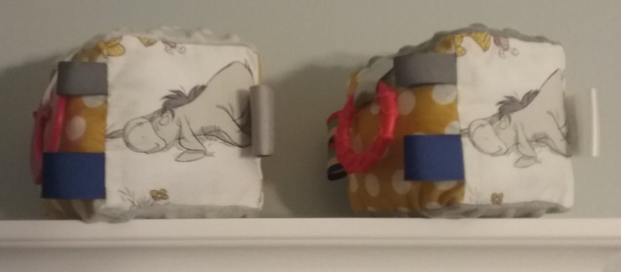 Sensory Block for Babies, Teether Rings, Jingle Bell, Ribbon Tags ...