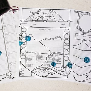 Dragons and Banners Character Sheet D&D 5e Hand Illustrated - Etsy
