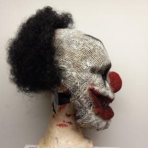 Burlap Clown Scarecrow Mask With New Wig Prop Halloween Haunt Hand Made ...