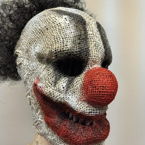 Burlap Clown Scarecrow Mask With New Wig Prop Halloween Haunt Hand Made ...
