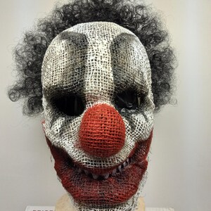 Burlap Clown Scarecrow Mask With New Wig Prop Halloween Haunt Hand Made ...