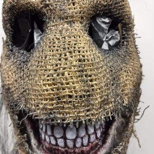 Burlap Scarecrow Creeper Mask Prop Halloween Haunt Hand Made Horror 3/4 ...