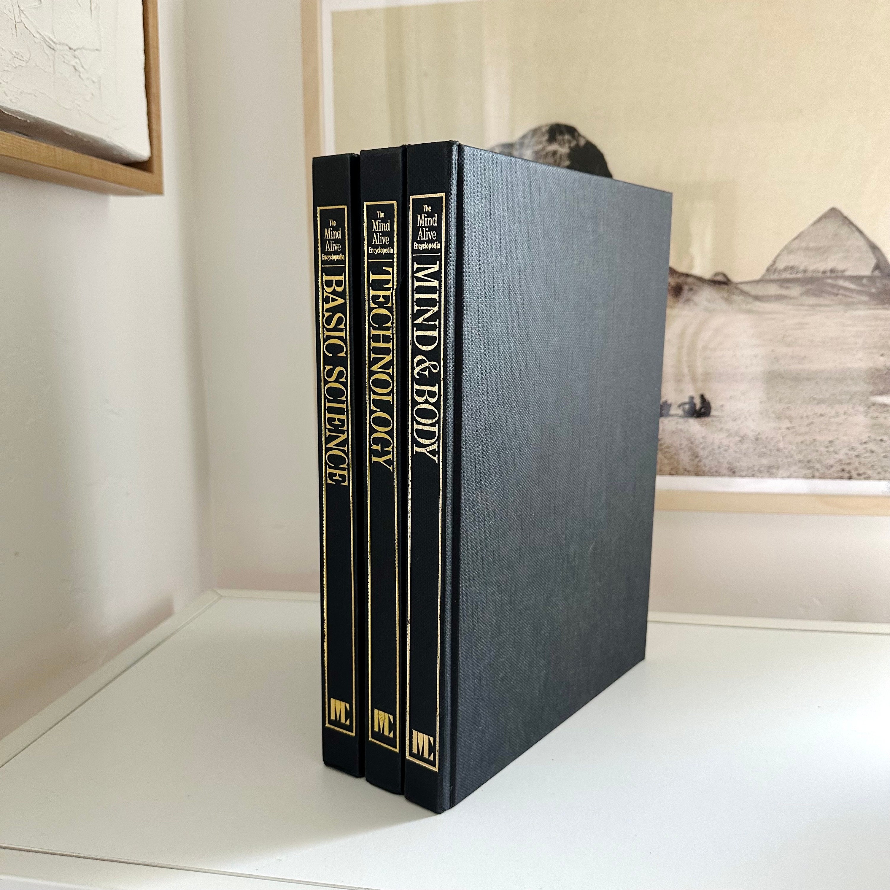 Decorative Black Encyclopedia Book Set - Neutral Books - Shelf Decor ...