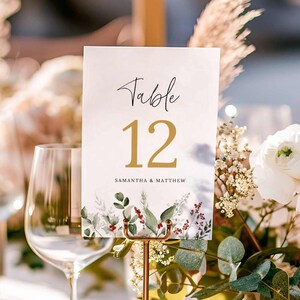 Rustic Greenery Wedding Table Number Sign - Botanical Printable Table ...