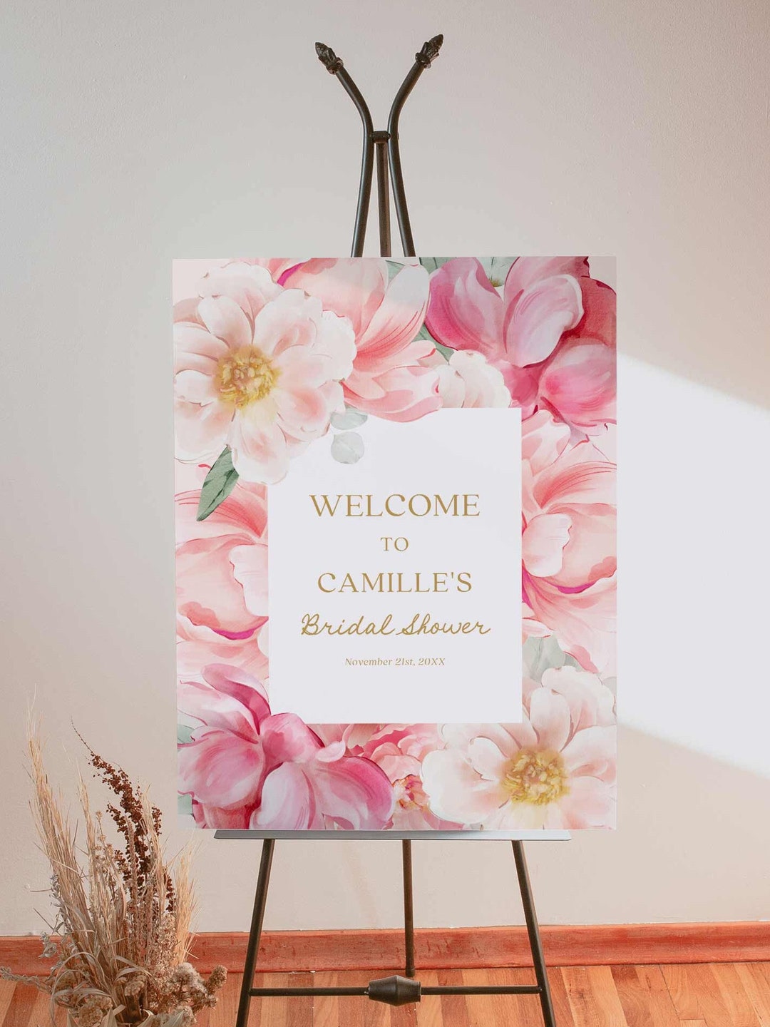 Spring Floral Bridal Shower Welcome Sign, Garden Bridal Shower Sign ...