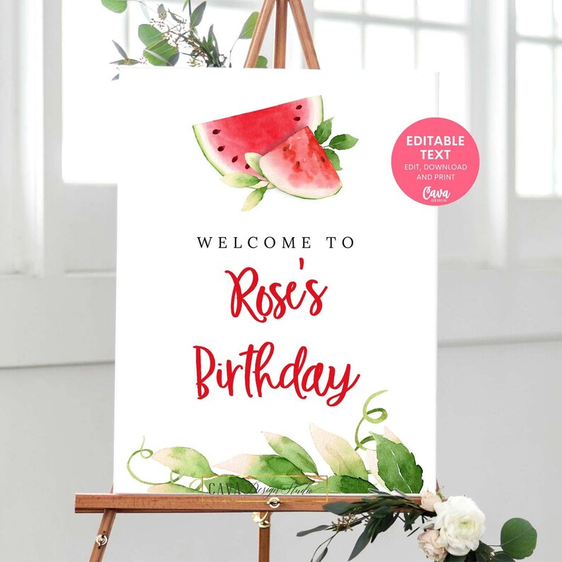 Editable Watermelon Welcome Party Sign Printable Watermelon - Etsy