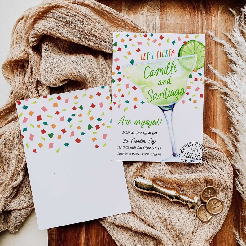 Fiesta Engagement Party Invitation, Couples Engagement Fiesta Party ...