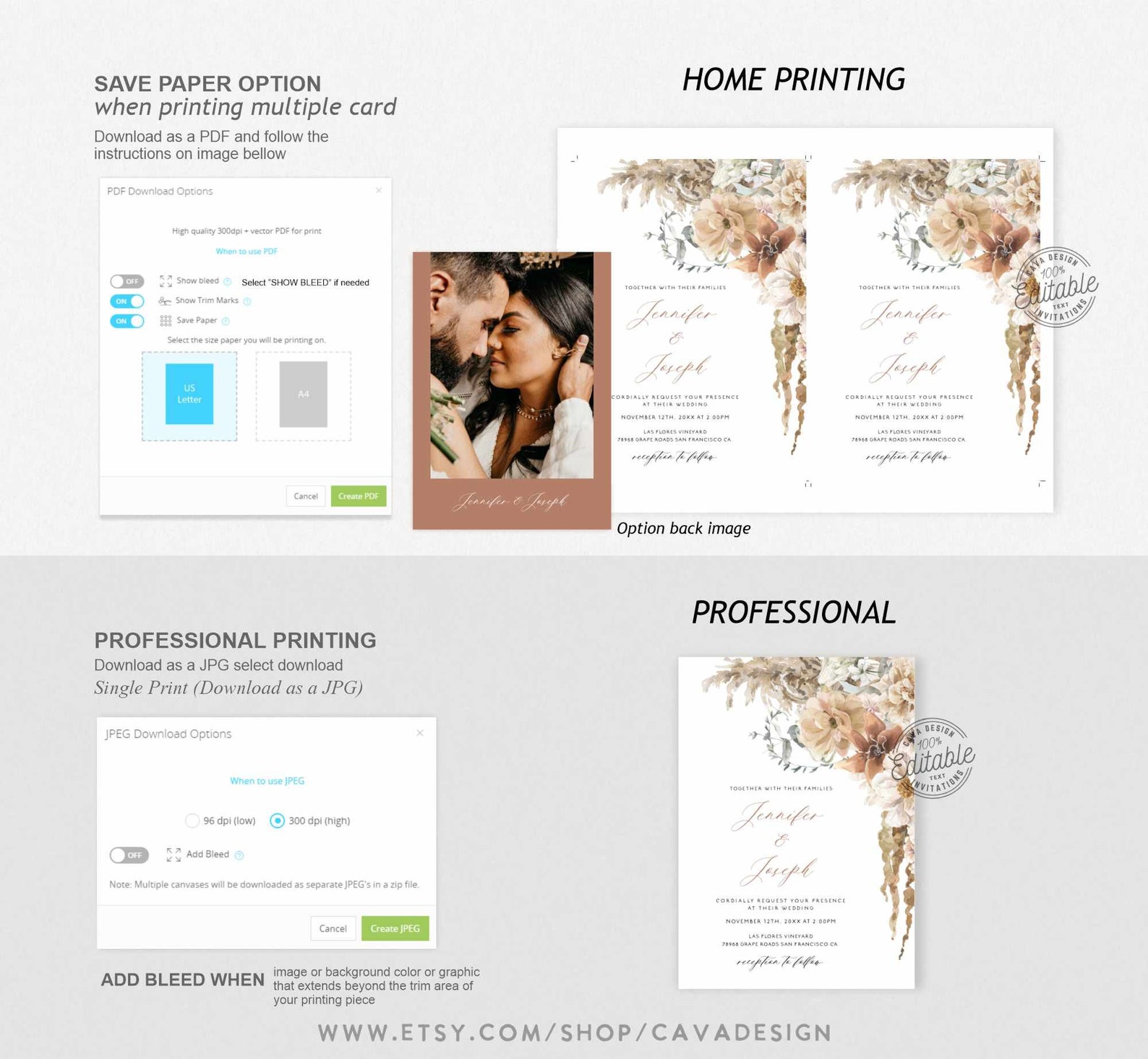 Rustic Boho Wedding Invitation Template Terracotta Wedding - Etsy