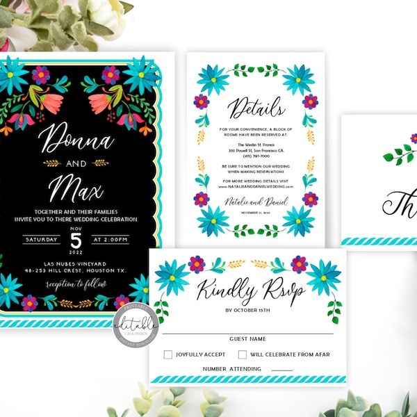 Mexican Wedding Invite Template - Etsy