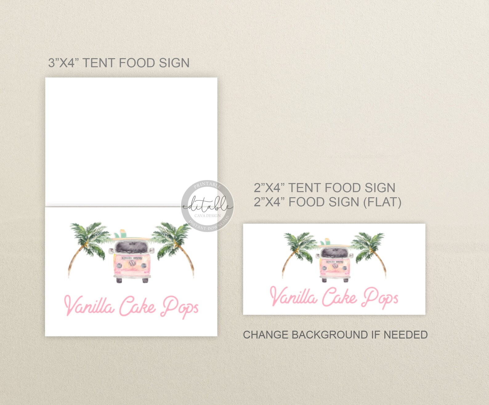 Beach Party Buffet Cards Surf Themed Place Card Template | Etsy