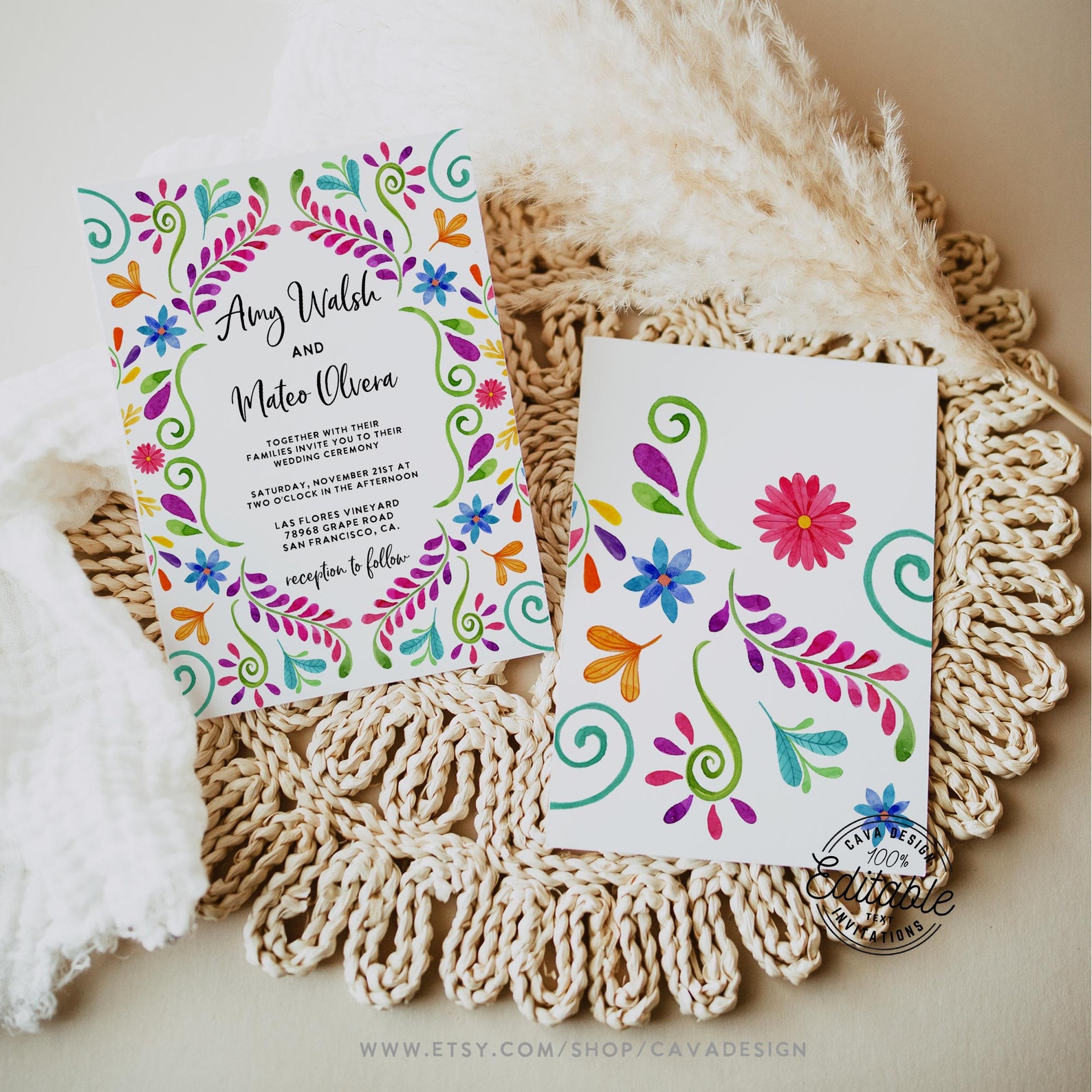 Fiesta Wedding Invitation, Mexican Theme Wedding Invitation, Mexico ...