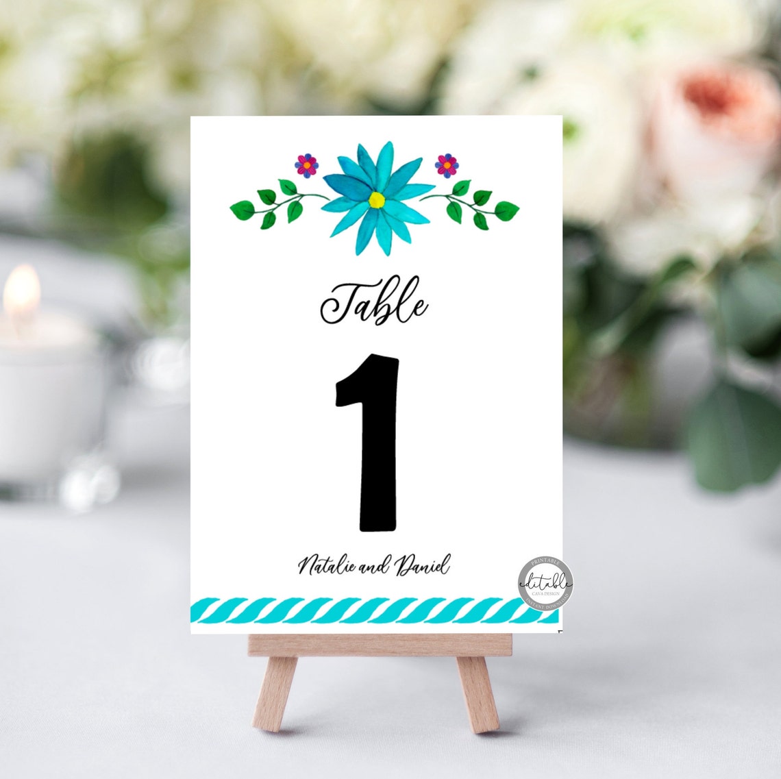 Mexican Themed Wedding Table Numbers Editable Table Number | Etsy