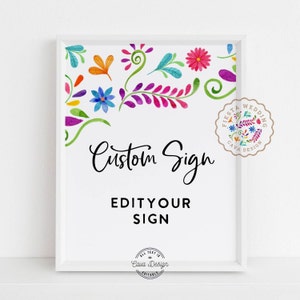 Editable Fiesta Wedding Custom Printable Sign, Printable Mexico Theme ...