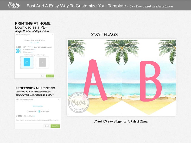 Beach Party Banner Printable Pool Party Bunting Girl Beach | Etsy