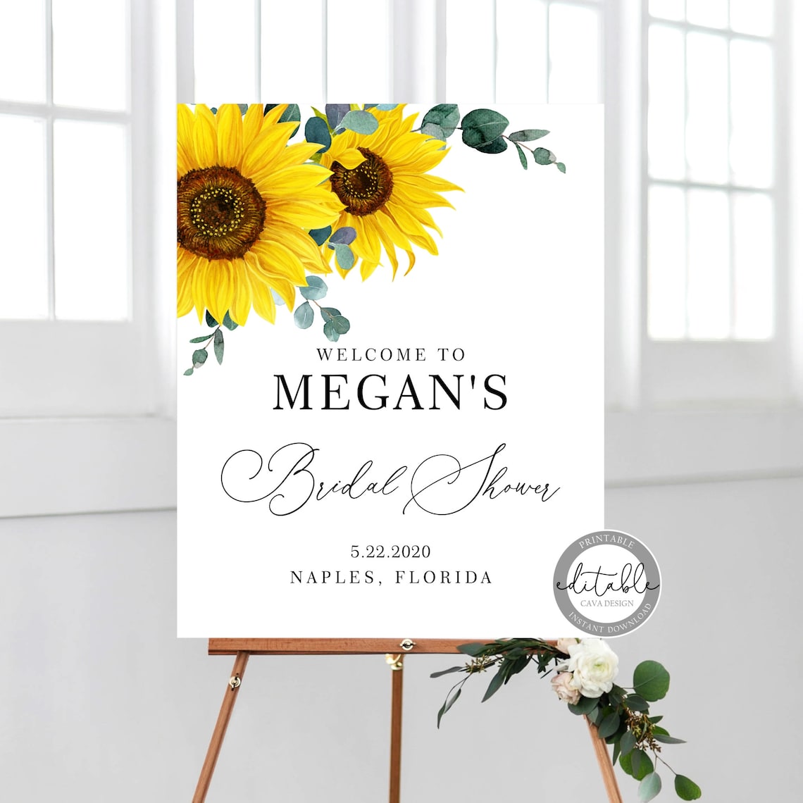 Sunflower Welcome Sign Template Printable Sunflower Baby | Etsy