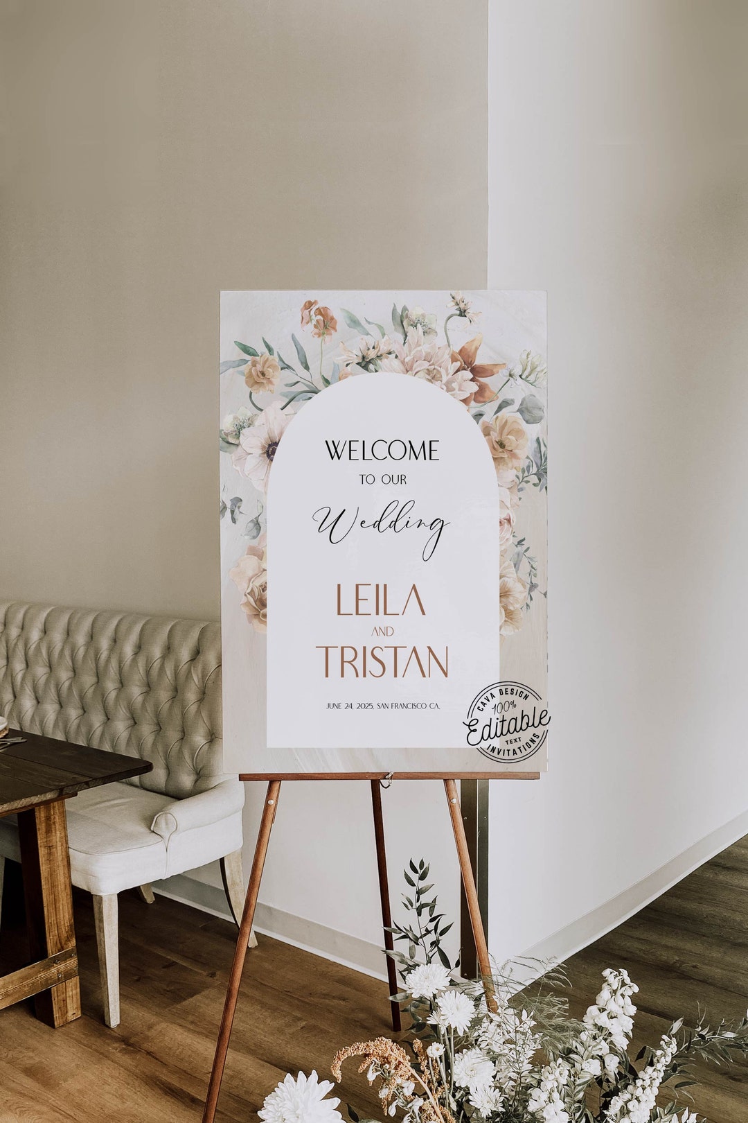 Boho Wedding Welcome Sign Template, Rust Wedding Welcome Sign Printable ...